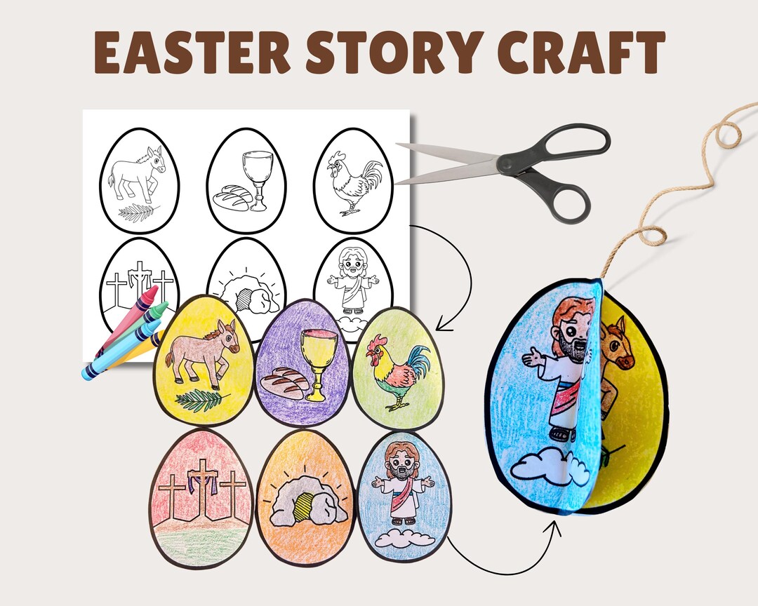 Easter Bible Craft, Easter Story Craft, 3D Egg Craft, Christian Easter ...