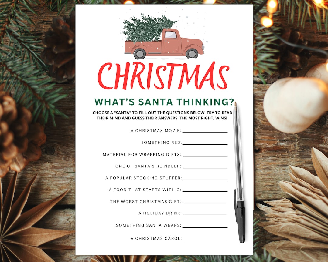 What is Santa Thinking | Fun Christmas Game | Christmas Party Game ...