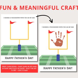 Father's Day Handprint Craft | Father's Day Football Craft | Football ...