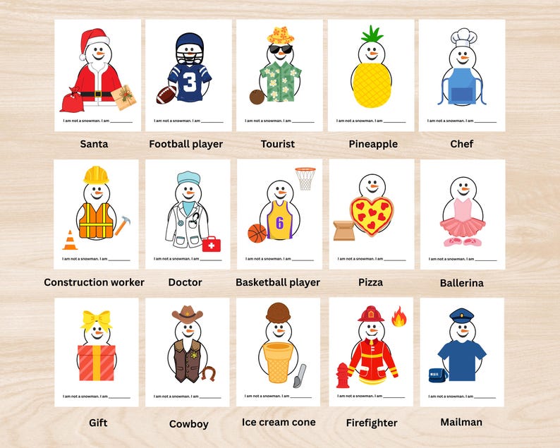 Snowman Disguise: 50 Christmas Snowman Crafts for Kids (printable) - Etsy