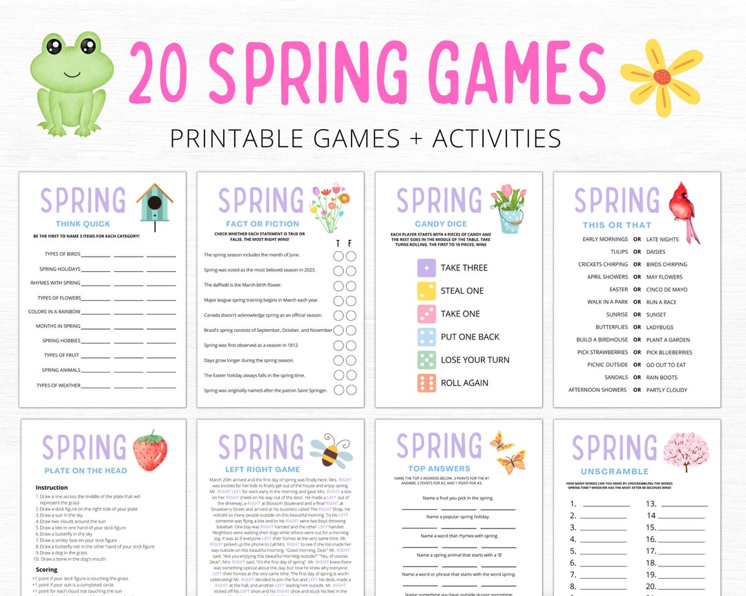 Spring Games Bundle Spring Games Spring Activities - Etsy