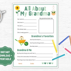 All About My Grandma | Grandparents Day Activity | Grandparents Day ...