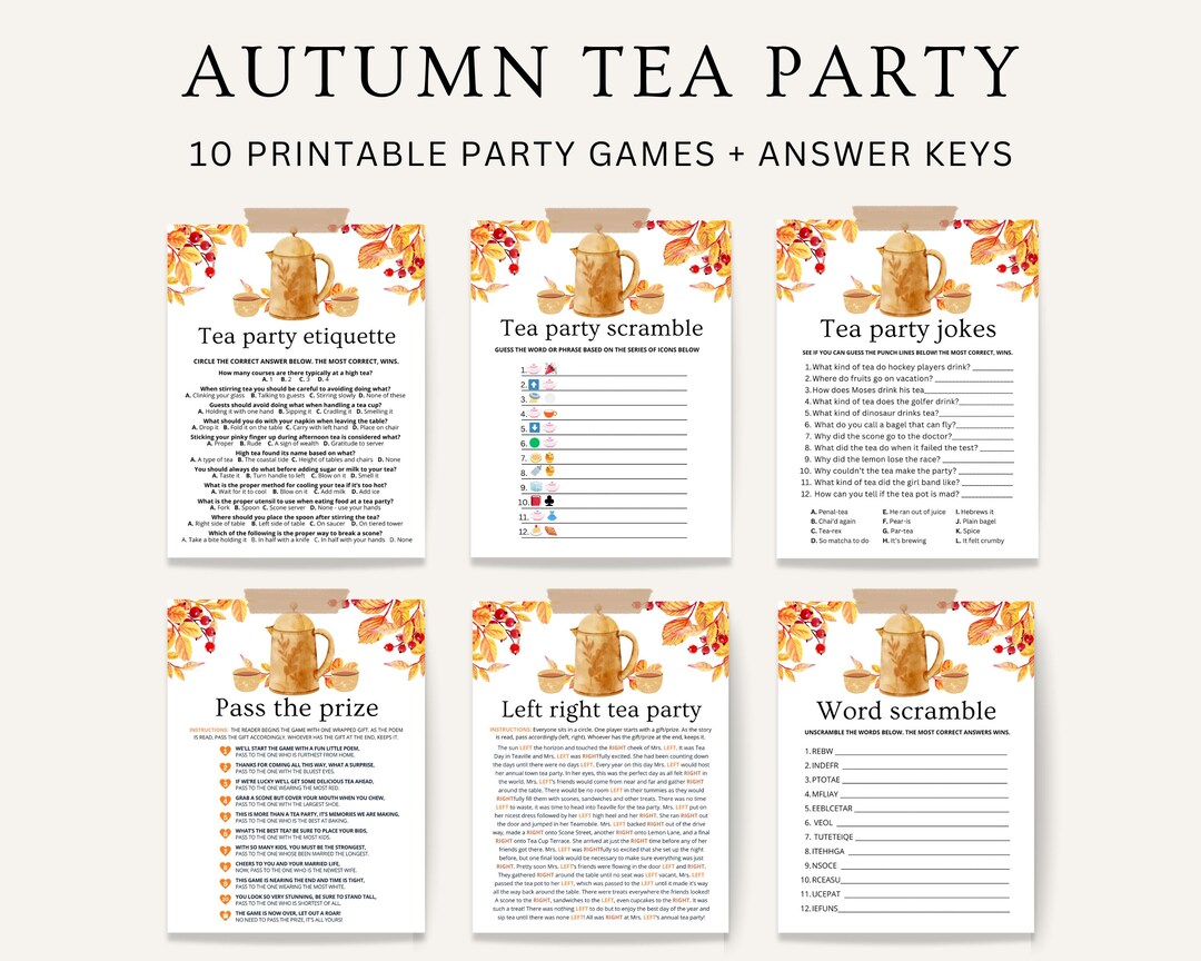 Autumn Tea Party Games | Fall Tea Party Games | Tea Party Games ...