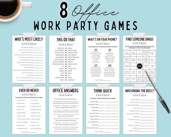 Office Party Games Work Party Games Staff Games Team - Etsy