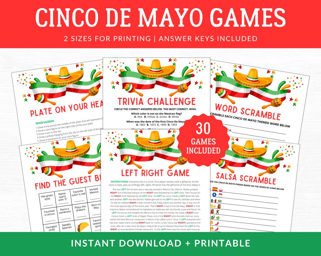Cinco De Mayo Games Cinco De Mayo Party Games Cinco De May Games Adults ...