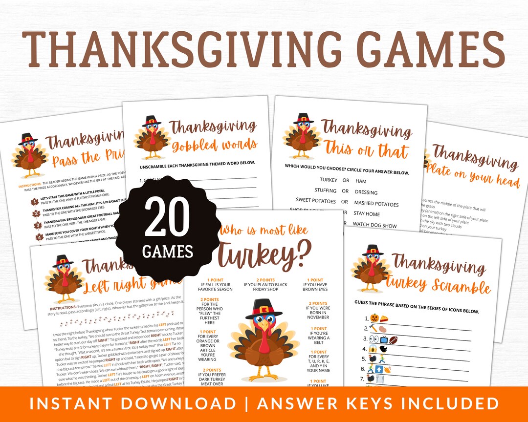 Thanksgiving Games | Thanksgiving Party Games | Thanksgiving Games for ...