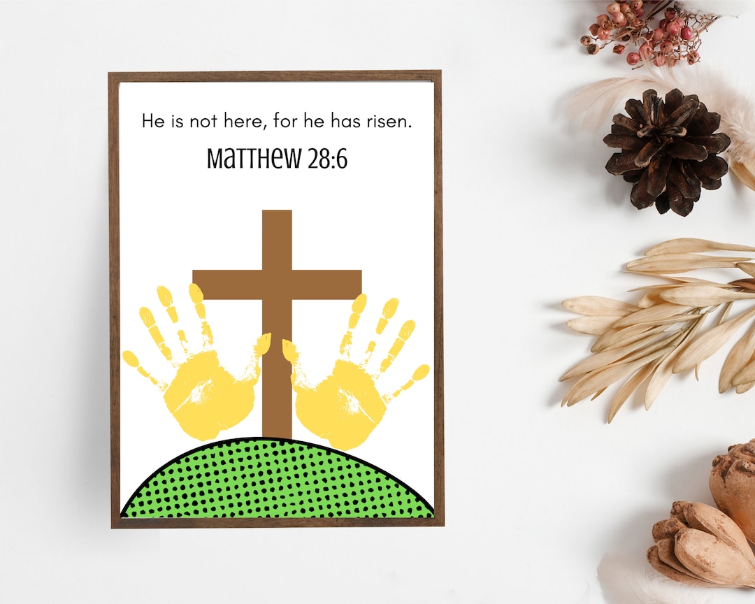 He is Risen Craft | Jesus Craft | Bible Handprint Craft | Bible Craft ...
