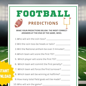 Football Predictions Game | Football Game | Football Party Game ...