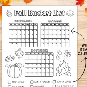 Editable Fall Bucket List | Fall Bucket List | Printable Fall Bucket ...
