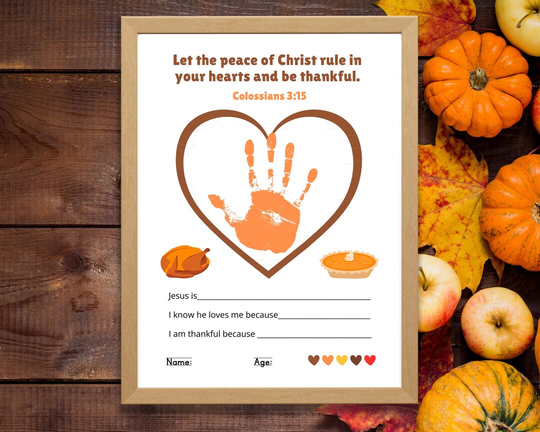 Thanksgiving Bible Handprint Craft: Christian Art (digital Download) - Etsy
