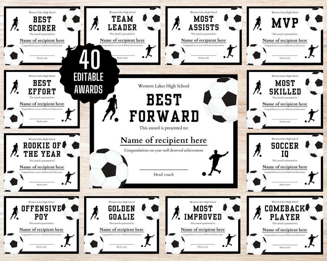 Men's Soccer Certificates Editable Soccer Awards Soccer Certificates ...