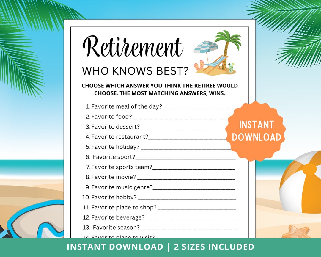 Who Knows the Retiree? | Fun Retirement Game | Retirement Party Game ...