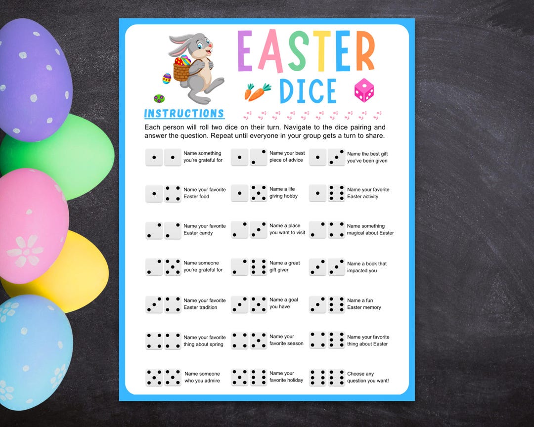 Easter Icebreaker | Easter Dice Game | Printable Easter Game | Easter ...
