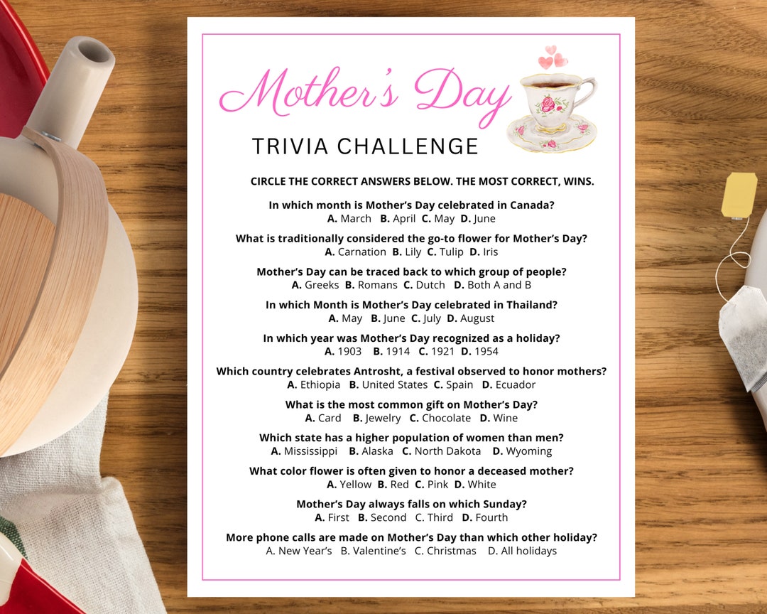 Mother's Day Trivia | Mothers Day Games | Games for Mom | Mothers Day ...