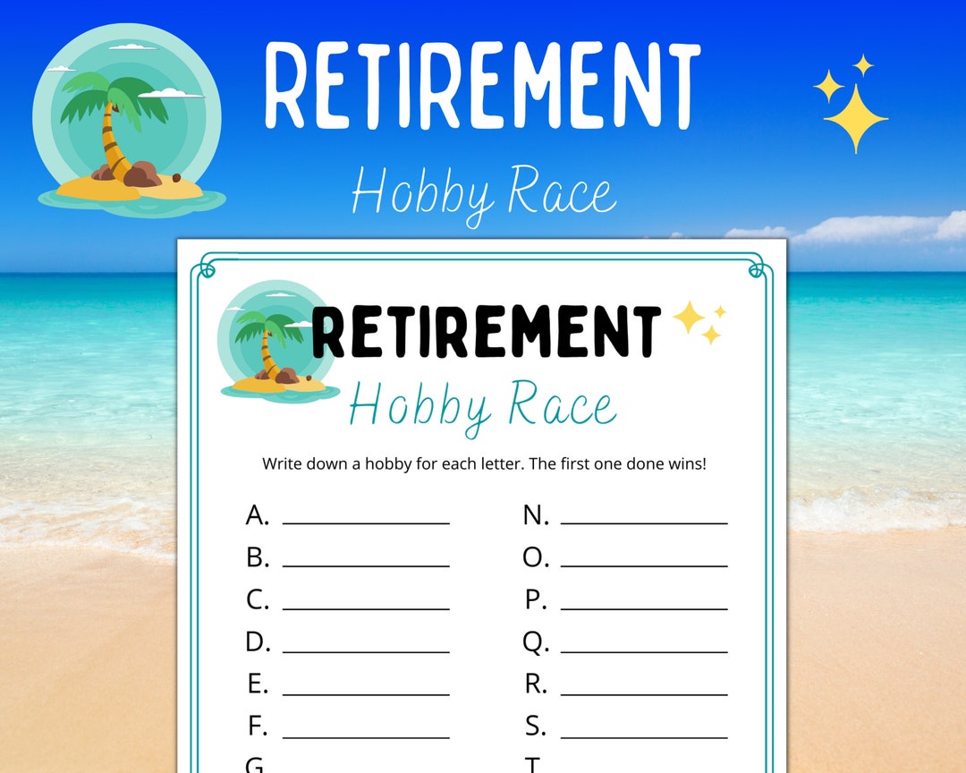 Retirement Hobby Race | Retirement Party Games | Retirement ...