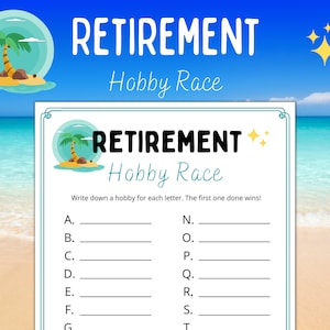 Retirement Hobby Race | Retirement Party Games | Retirement ...