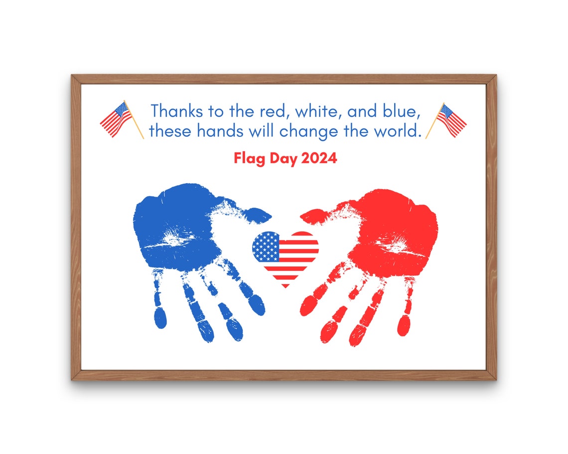 Flag Day Handprint Art | Patriotic Kids Activity (digital Download) - Etsy