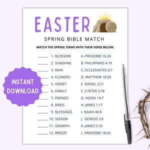 Easter Spring Bible Match | Easter Bible Games | Easter Games ...