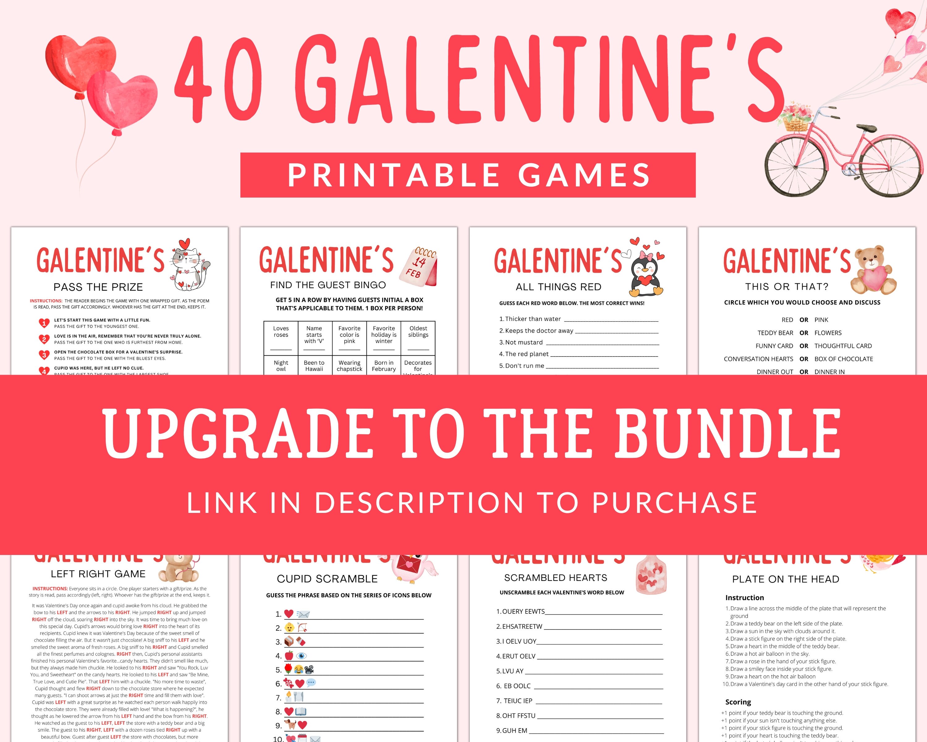 Valentine's Left Right Game | Printable Party Game (digital Download ...