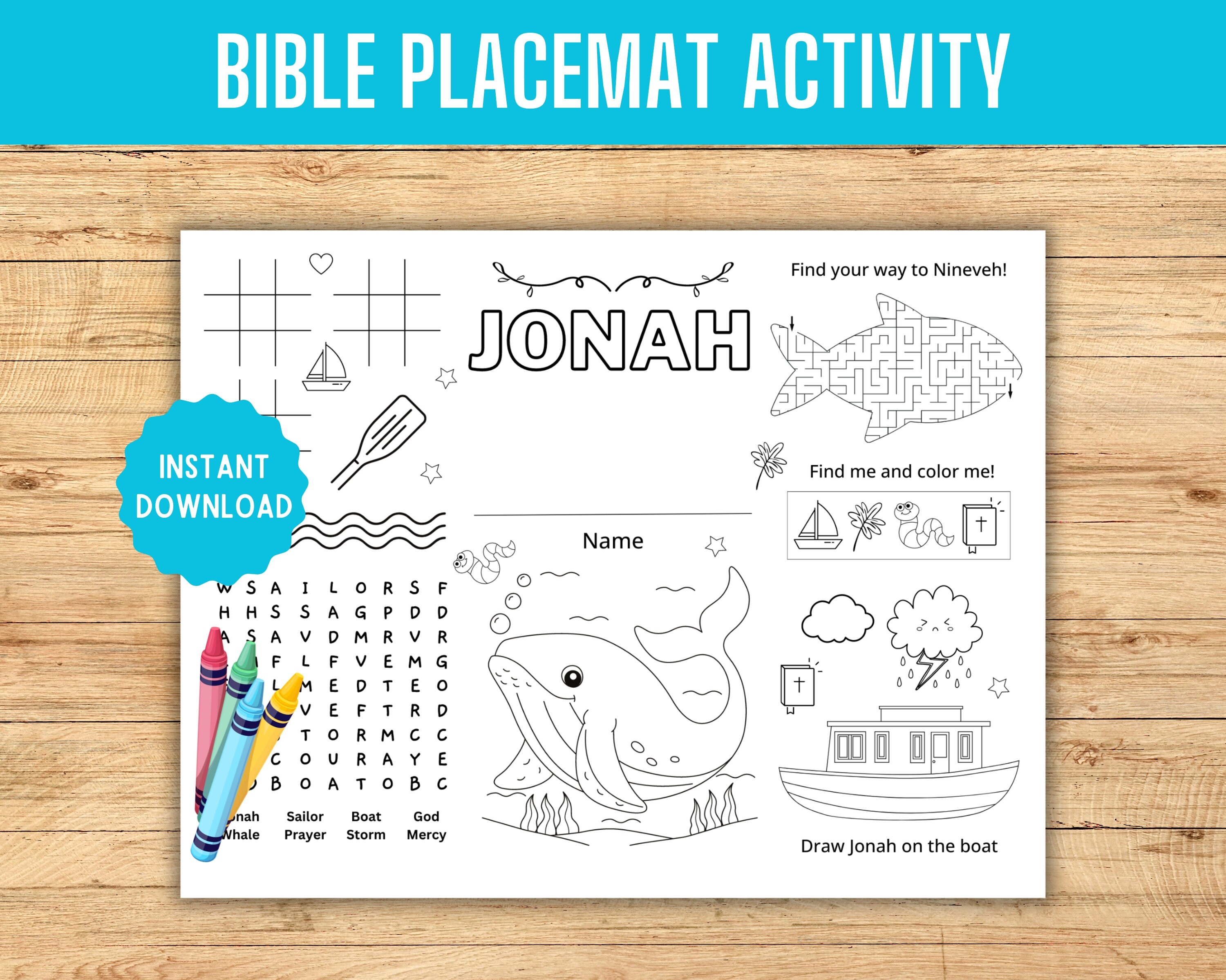 Bible Placemat | Sunday School Craft | Bible Story Crafts | Bible Craft ...