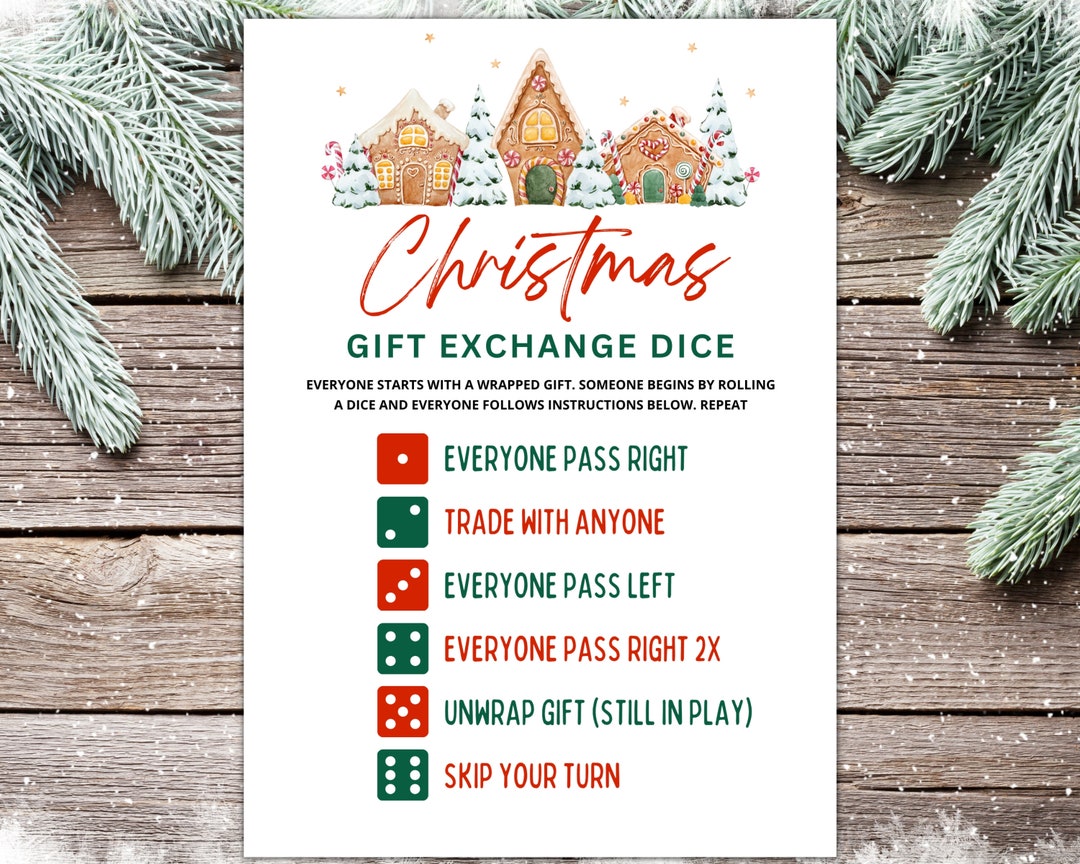 Gift Exchange Dice | Gift Exchange Game | Christmas Gift Game | Pass ...