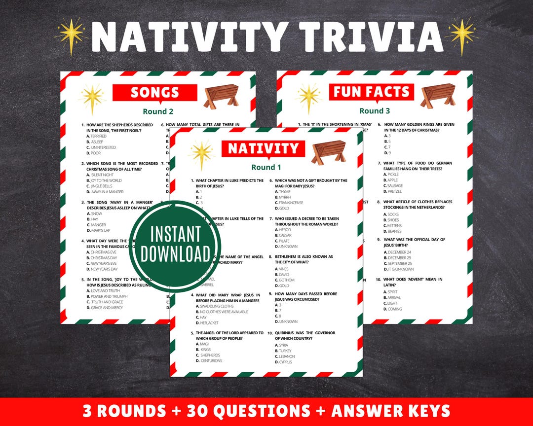 Nativity Trivia | Christmas Bible Trivia | Christian Christmas Game ...