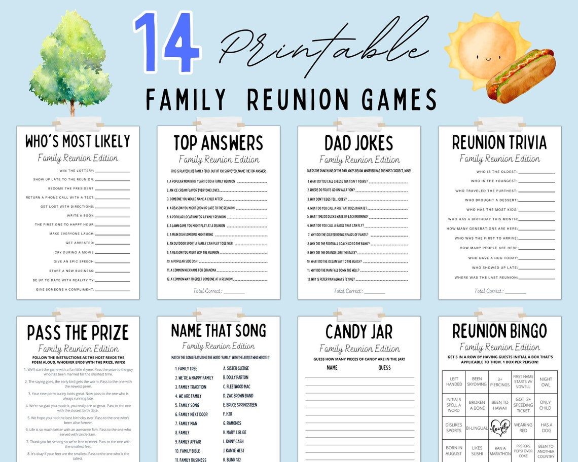 Family Reunion Game Bundle Family Reunion Games Family - Etsy