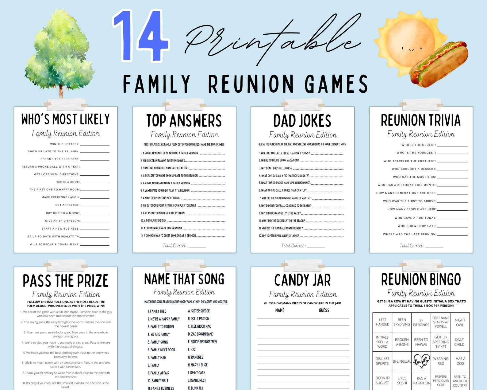 Family Reunion Game Bundle Family Reunion Games Family - Etsy