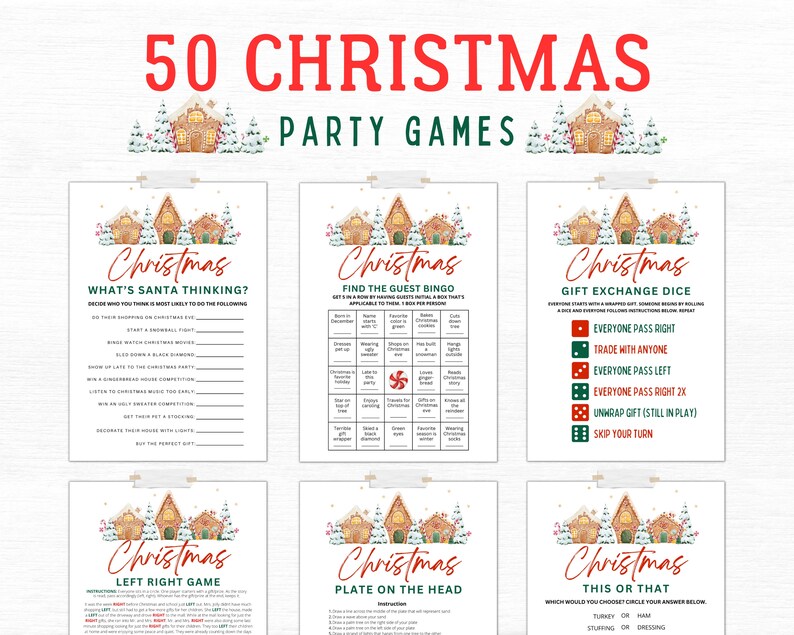Christmas Game Bundle | 50 Printable Party Games (instant Download) - Etsy