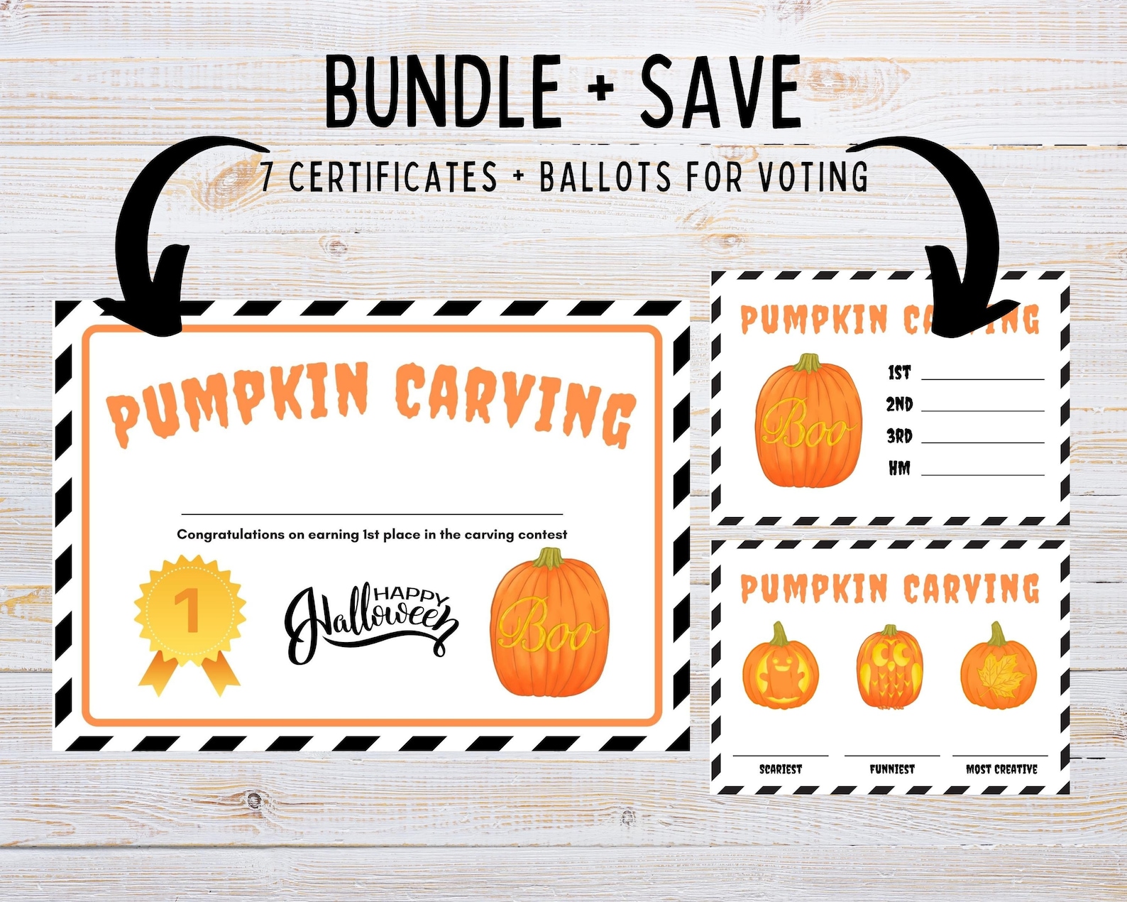 Pumpkin Carving Contest Certificates | Halloween Party Printable ...