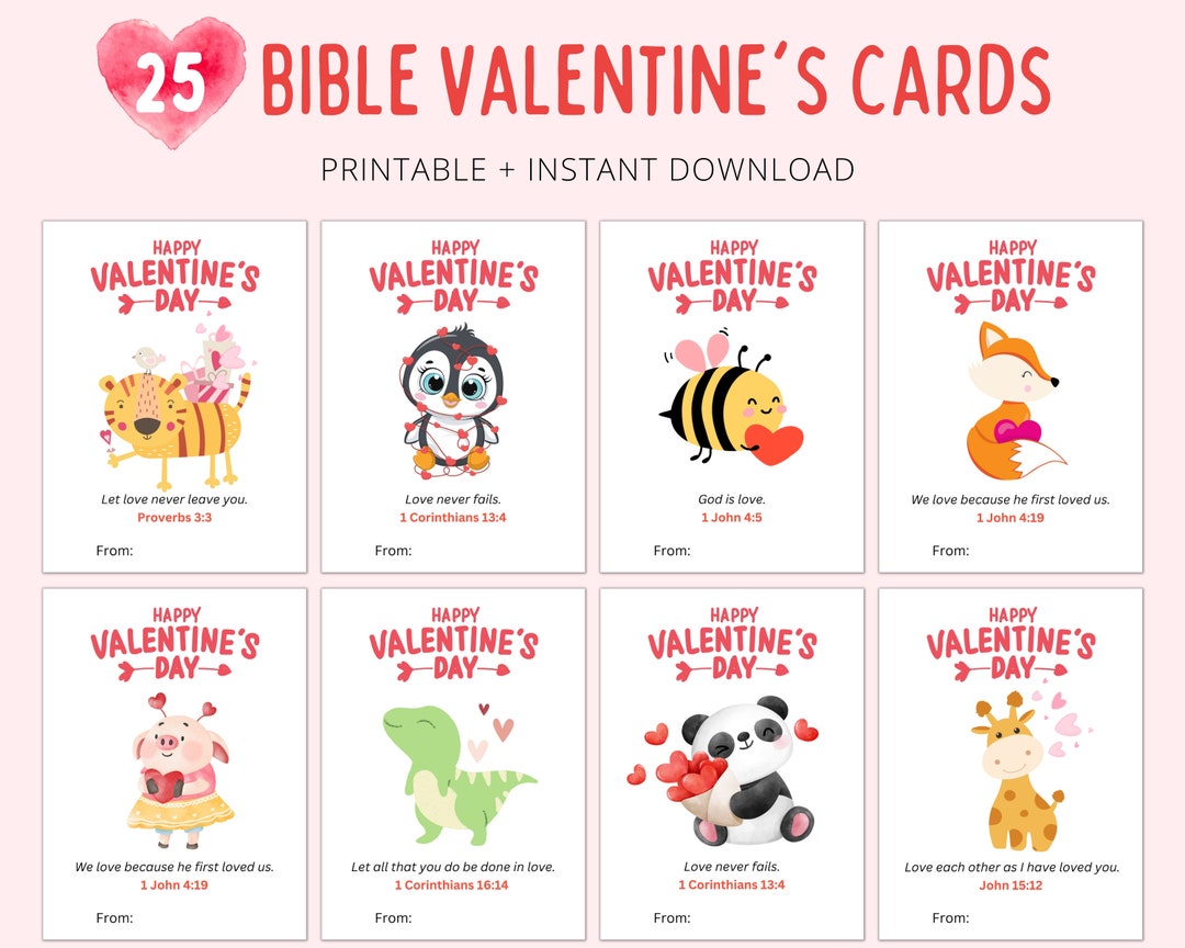 Bible Verse Valentine Cards Christian Valentine's for Kids Valentines ...