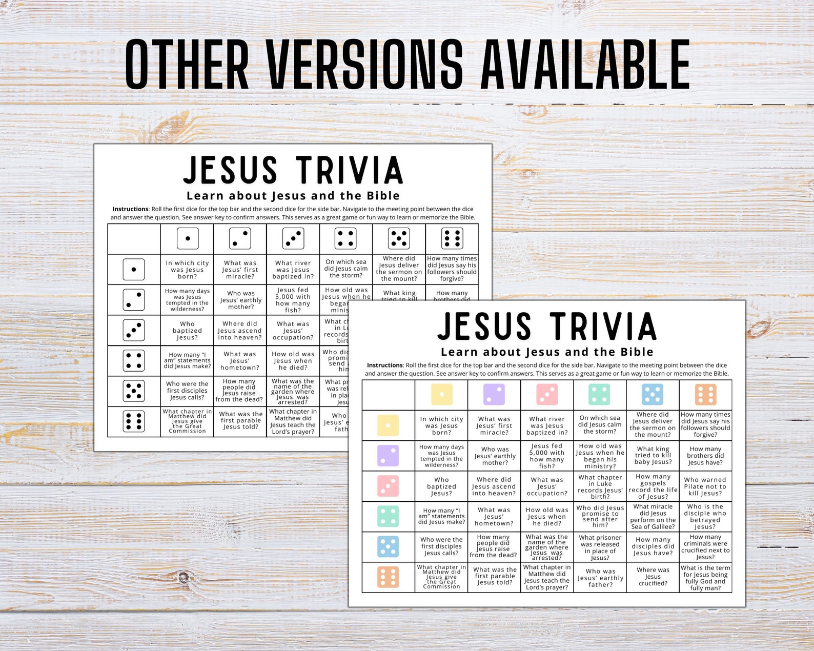 Jesus Trivia Dice Game | Christian Icebreaker (digital Download) - Etsy