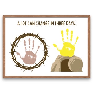 Christian Easter Handprint Craft | He is Risen Craft | Easter Handprint ...