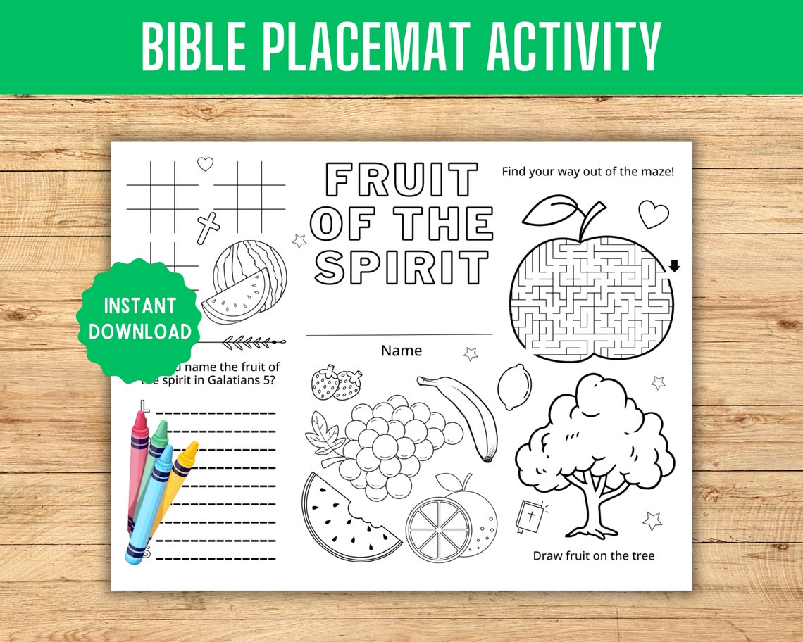 Bible Placemat | Sunday School Craft | Bible Story Crafts | Bible Craft ...