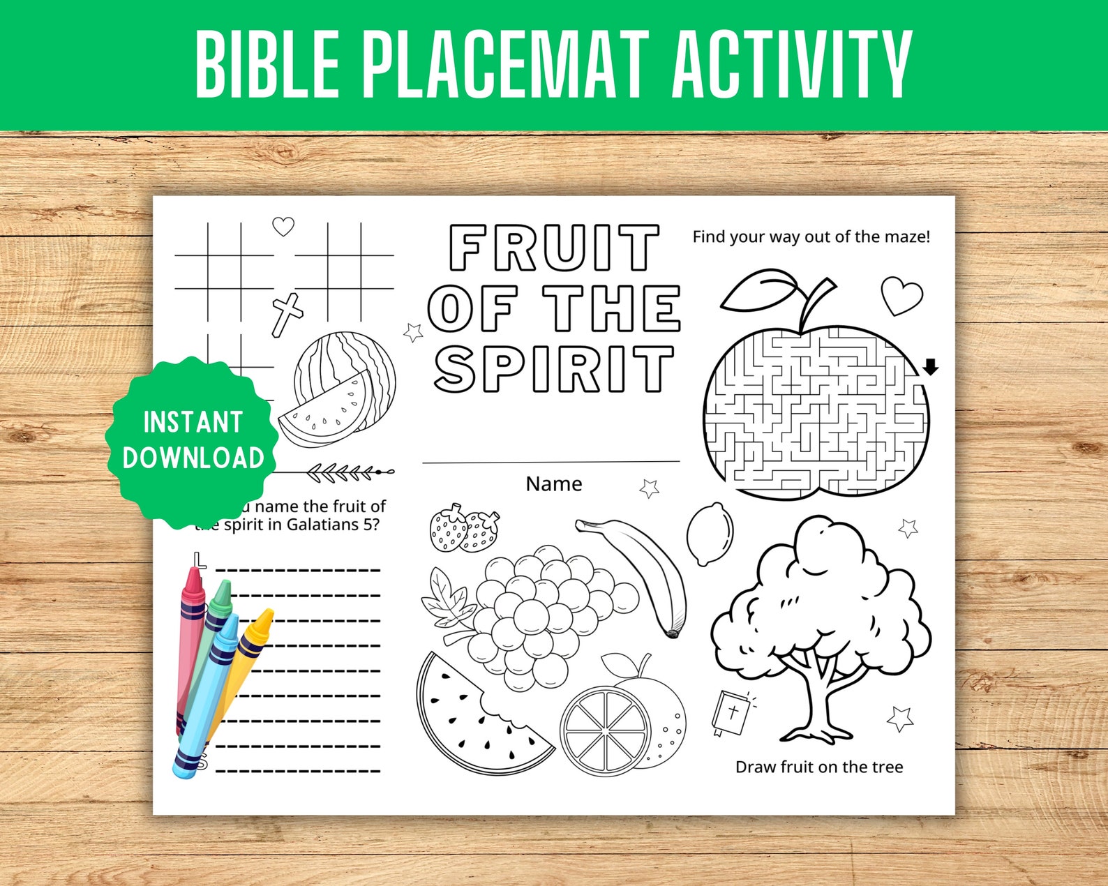 Bible Placemat | Sunday School Craft | Bible Story Crafts | Bible Craft ...