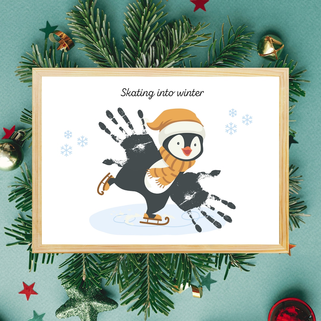 Winter Penguin Handprint Craft | Kids Keepsake (printable) - Etsy