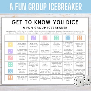 Get to Know You Game | Get to Know You Dice Game | Icebreaker Game ...