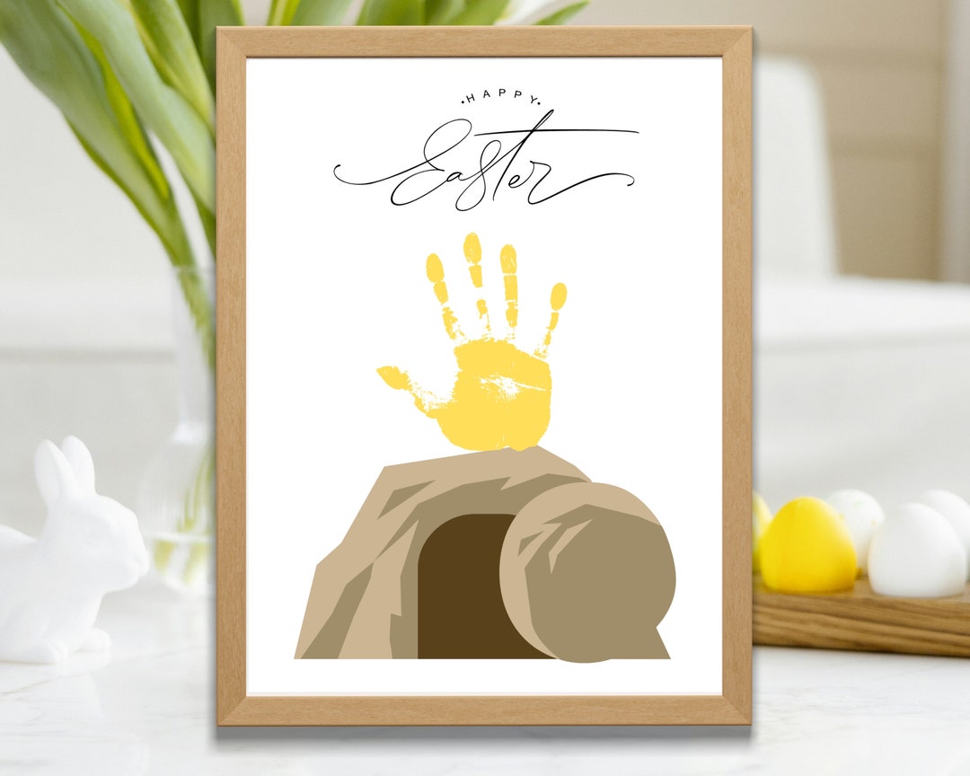 Christian Easter Handprint Craft | He is Risen Craft | Easter Handprint ...