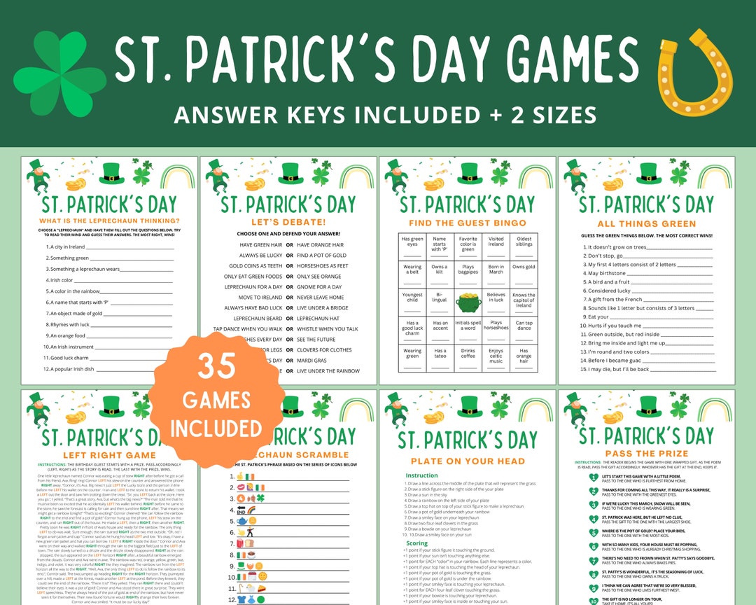 St Patrick's Day Games St Patricks Day Bundle St Patty's Day Game St ...