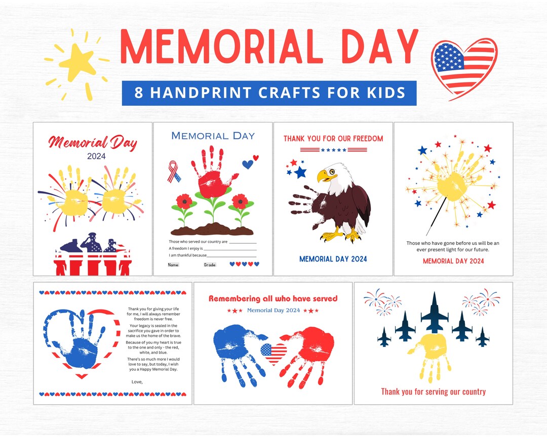 Memorial Day Crafts Memorial Day Handprint Craft Memorial Day for Kids ...