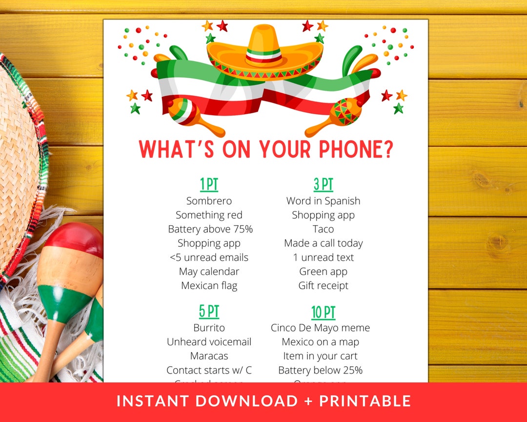 What's on Your Phone? | Cinco De Mayo Games | Cinco De Mayo Party Games ...