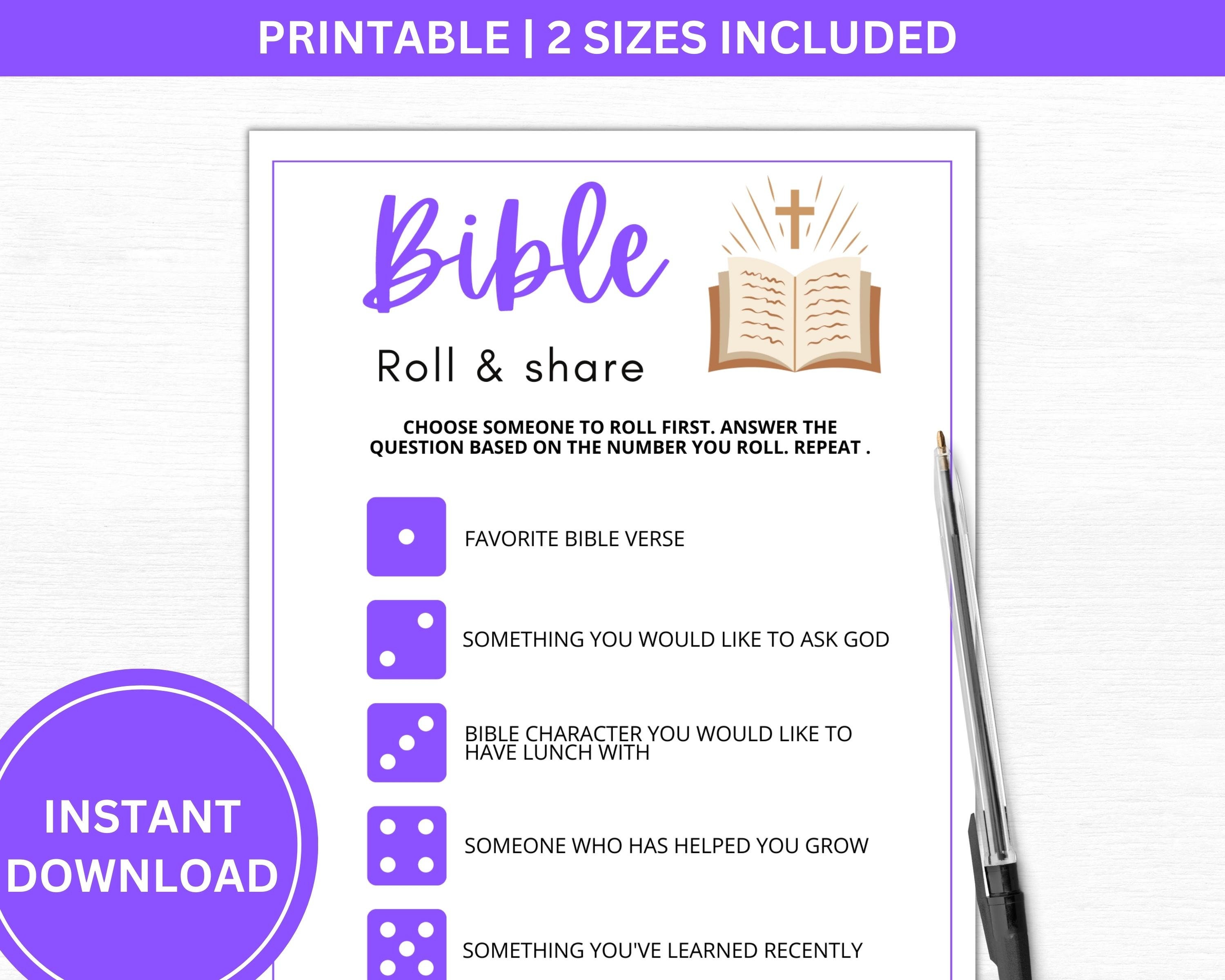 Bible Roll and Share Game | Printable Christian Game (digital Download ...
