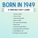 75th Birthday Party Games | Born in 1949 | 70th Birthday Games | 1949 ...