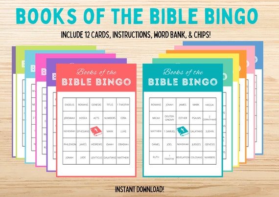 Bible Bingo Books of the Bible Game Bible Memory - Etsy