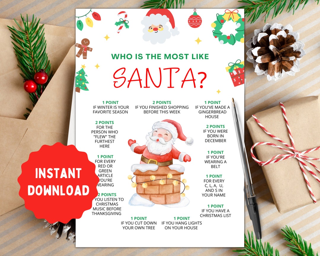 Who is Most Like Santa | Christmas Games | Christmas Party Games ...
