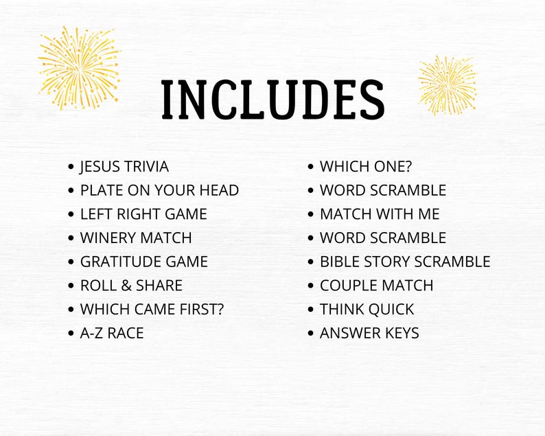 New Year's Bible Game Bundle | Christian Party Games (printable) - Etsy