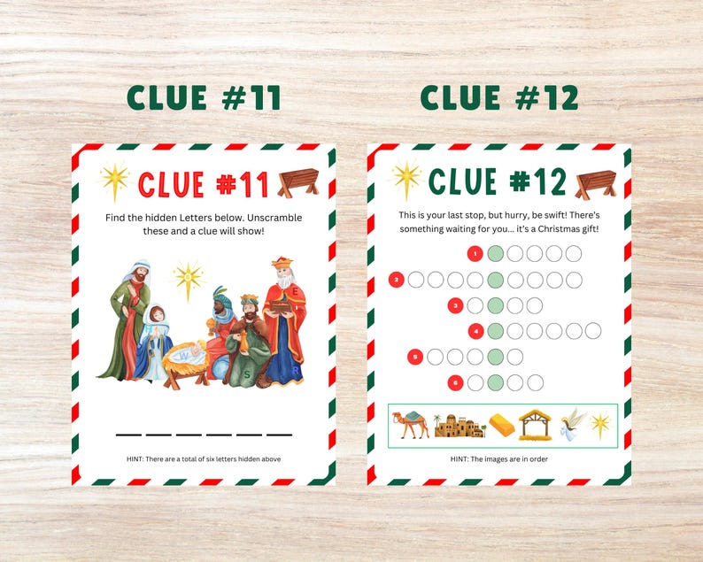Nativity Clue Hunt: Christmas Bible Scavenger Game (digital Download ...
