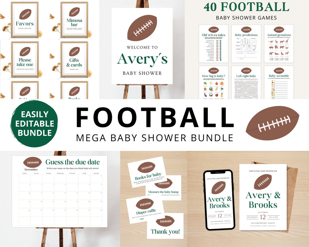 Football Baby Shower Bundle | Football Baby Shower | Football Baby ...
