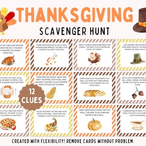 Thanksgiving Scavenger Hunt | Family Party Game (printable) - Etsy