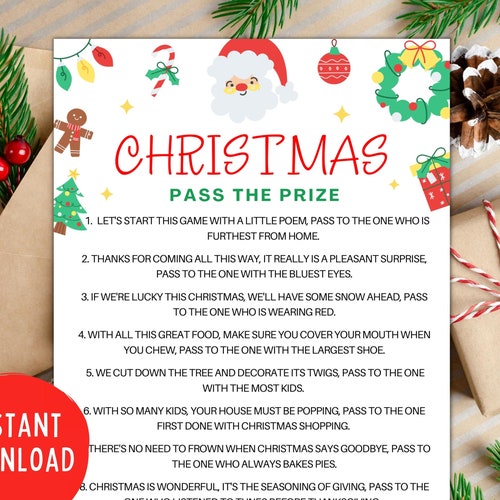 Left Right Christmas Game Christmas Pass the Prize Right - Etsy